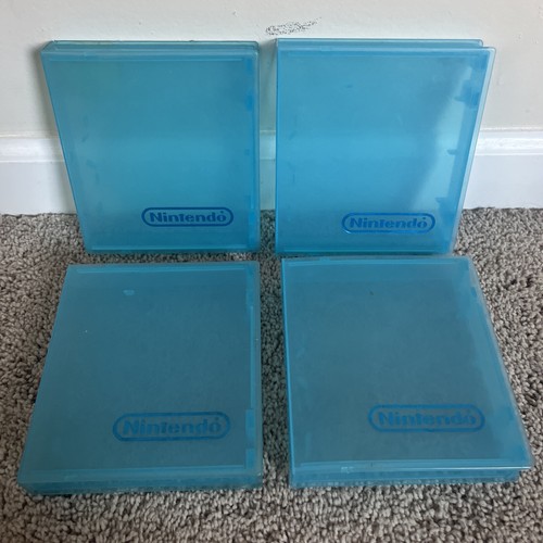 4 Vintage Blue NES Nintendo OEM Plastic Snap Game Case Hard Clamshell ...