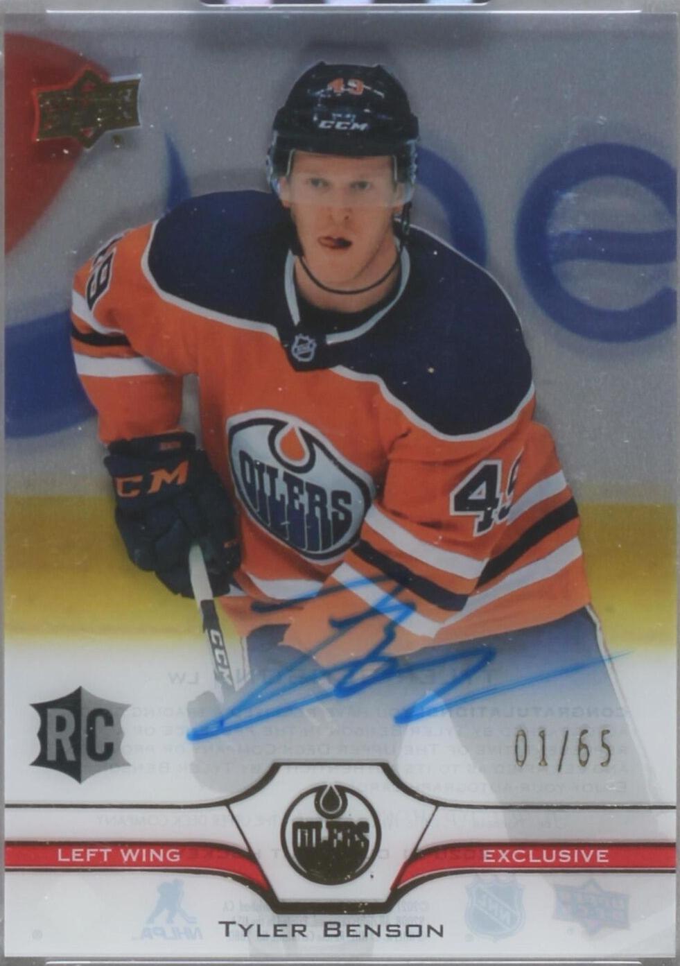 2020-21 Upper Deck Clear Cut - Rookie Tyler Benson #CC-TB Exclusives ...