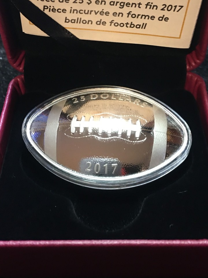 2017 Canada, RCM: Football Shaped & Curved $25 Coin 99.99 Ag 1oz | eBay