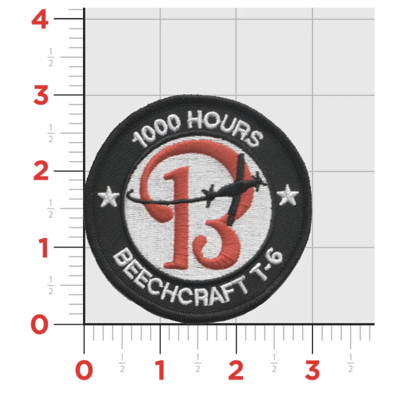 AIR FORCE 1000 HOUR BEECHCRAFT T-6 HOOK & LOOP EMBROIDERED PATCH | eBay