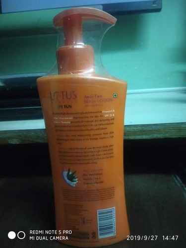 Lotus Herbals Safe Sun Anti Tan Body Lotion SPF 25, PA+++ with Aloe ...