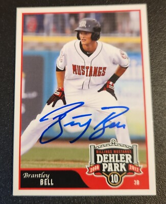 Brantley Bell Signed 2016 Grandstand Billings Mustangs Cincinnati Reds ...