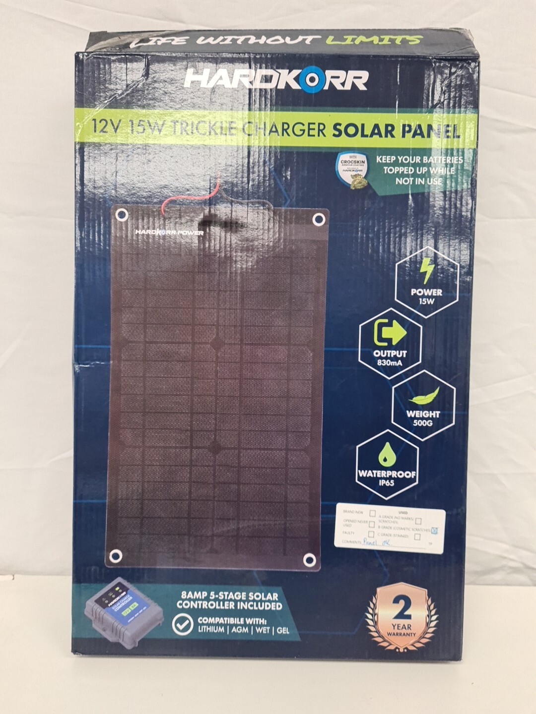Hard Korr 15W Trickle Charger Solar Panel with Crocskin 12V *B-GRADE ...