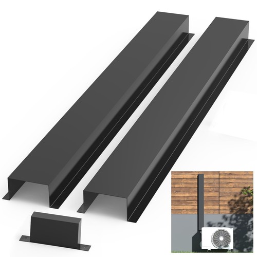 Metal Line Set Cover Kit, 6"W x 6.5Ft L Decorative Line Set Cover for ...