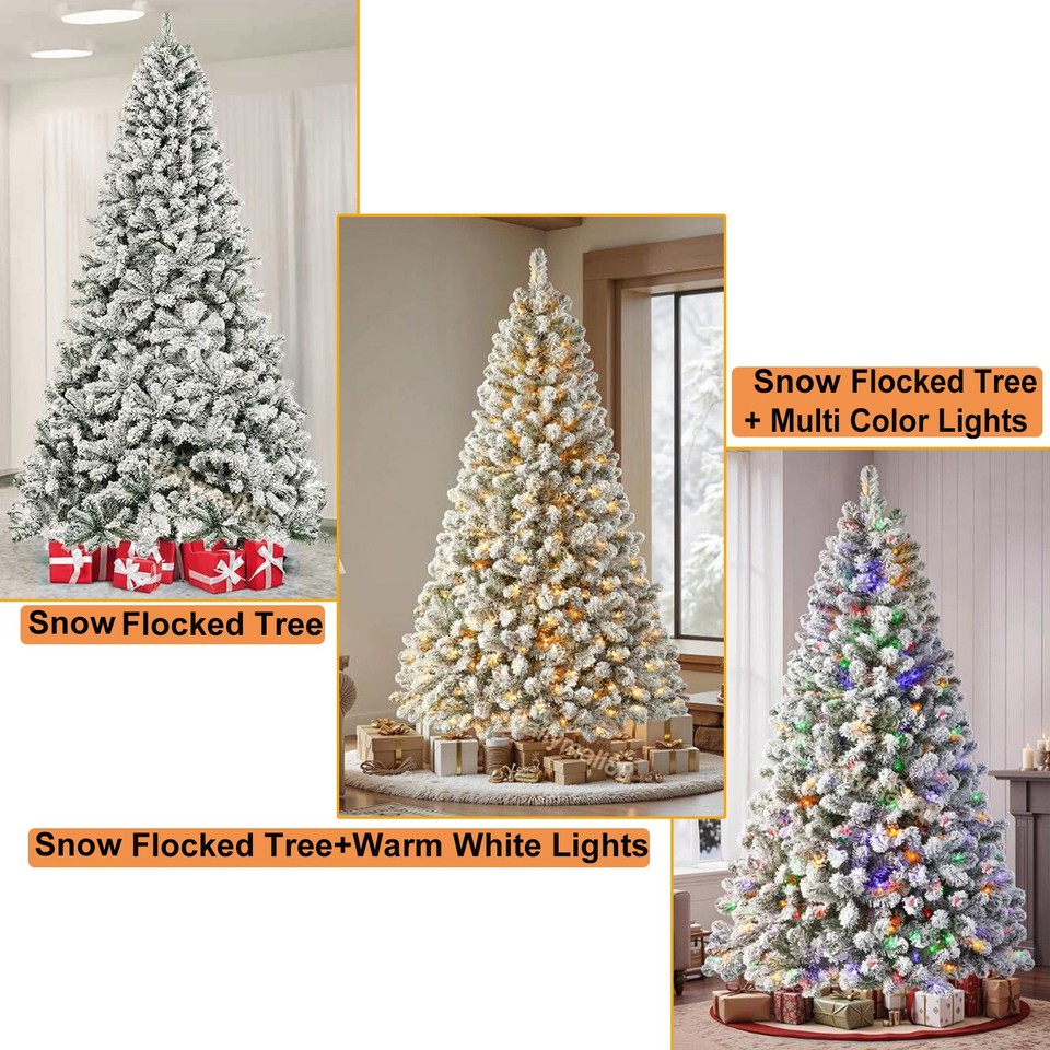 Christmas Tree with Lights Warmwhite,Multi-color Bushy Xmas Tree 4ft ...