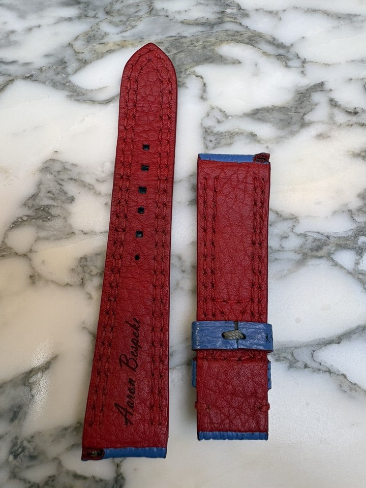 Authentic Aaron Bespoke Blue Stingray/Shark Leather Watch Strap 21x18mm ...