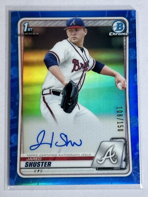 JARED SHUSTER 2020 Bowman Draft True Blue Chrome Refractor AUTO /150 # ...
