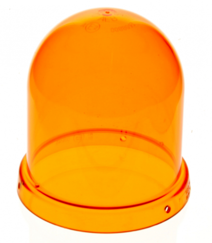 LENS - 130mm Diam - "AMBER" ROTATING LAMP LENS COVER - DOMED DESIGN ...