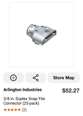 Arlington Duplex Snap-Tite Connector 3/8" Box Of 23 Count 846ST-25 | eBay