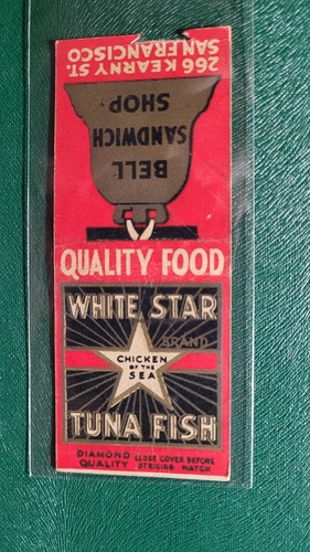 1930's White Star Tuna Fish Diamond Quality Matchbook Matchcover | eBay