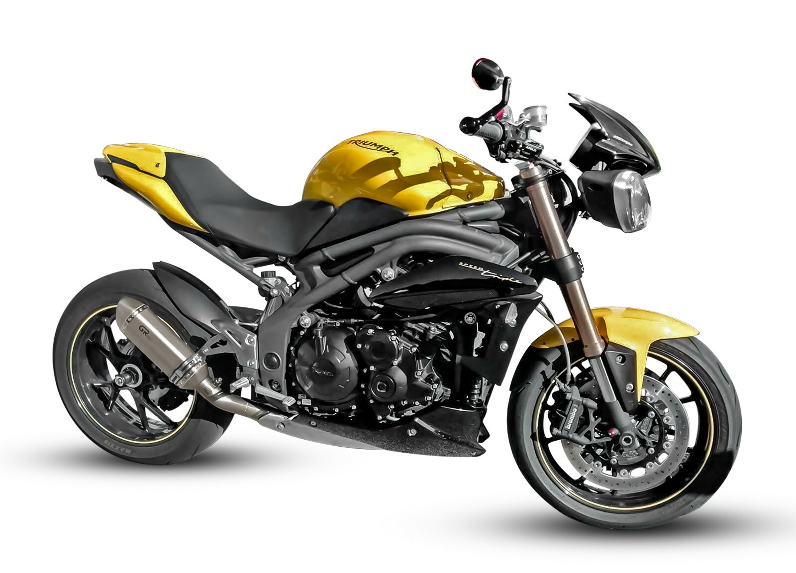 TRIUMPH SPEED TRIPLE 1050 Low Exhaust 94 R 2011-2017 3-1 GRmoto Muffler ...