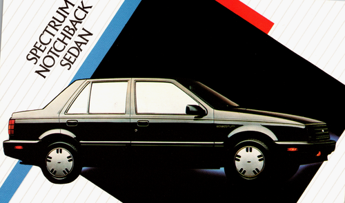 Postcard 1986 Chevrolet Spectrum Notchback Sedan Automobile Car 86 ...