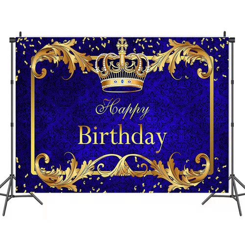 Little Prince Crown Backdrop Boys Happy Birthday Party Custom Photo ...