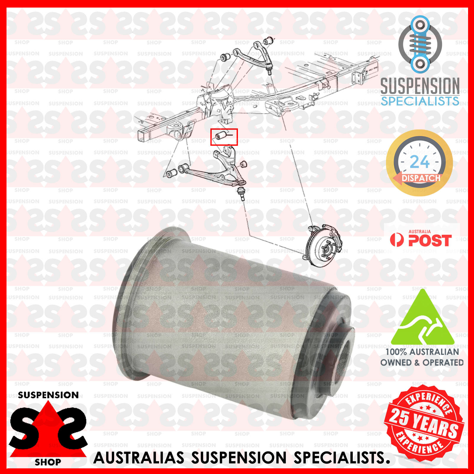 Lower Front Axle Mounting, Control/Trailing Arm Suit HUMMER Hummer H2 6 ...