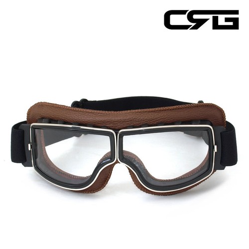 CRG Vintage Aviator Pilot Style Motorcycle Cruiser Scooter Goggles | eBay