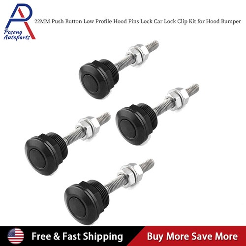4 X Push Button Quick Release Hood Bonnet Pins Lock Clip Car Bumper ...