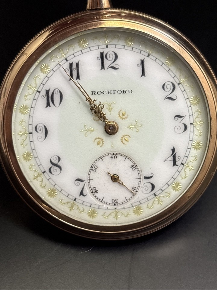 1910 Model 5 Rockford Watch Co YGF Grade 573 16s 17j W/ Beautiful Dial ...