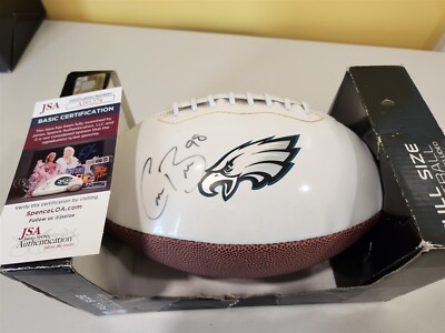 CONNOR BARWIN signed full size football JSA COA EAGLES | eBay