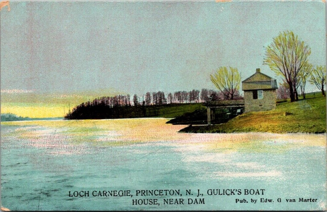 postcard,loch carnegie,princeton,N.J.,gulick,s boat house,near dam (a2 ...