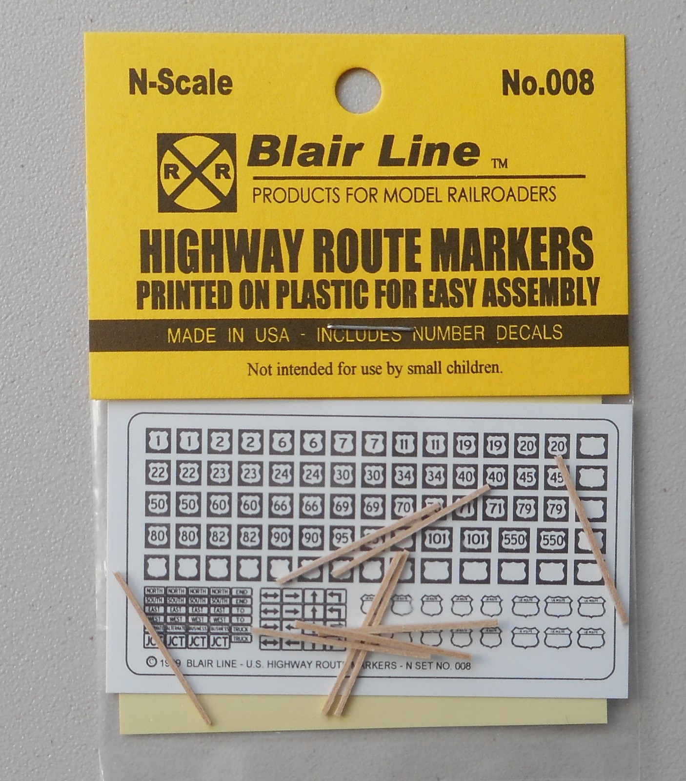 N Scale Highway Route Markers Signs SCALE TRAIN LAYOUT DIORAMA BLAIR ...