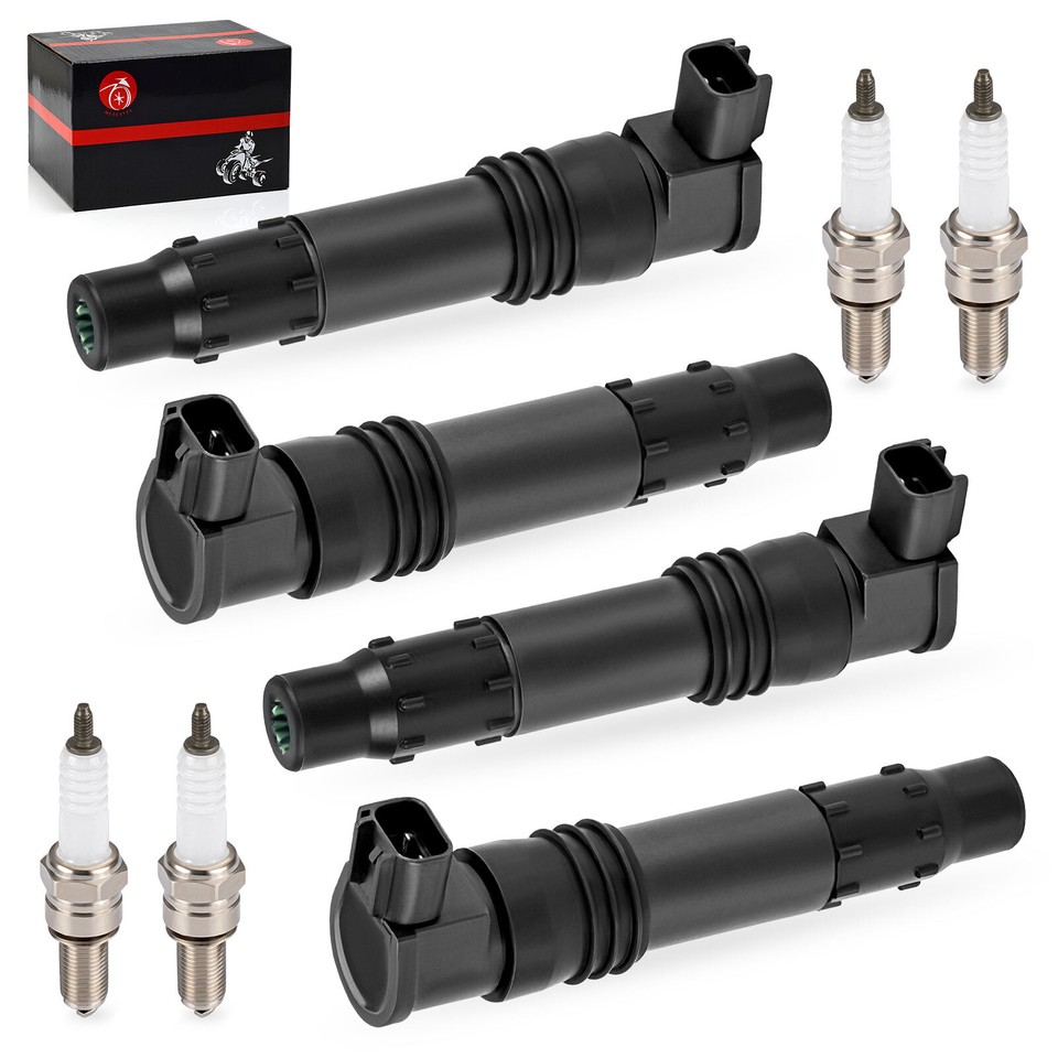 4pcs Ignition Coils & Iridium Spark Plugs For Suzuki GSX-R600 GSX-R750 ...