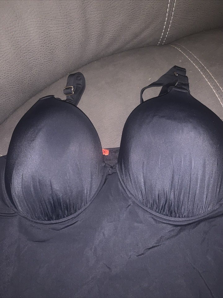 NWOT Black Spanx Tankini Top Defined Underwire Cups SIZE 18D/DD | eBay