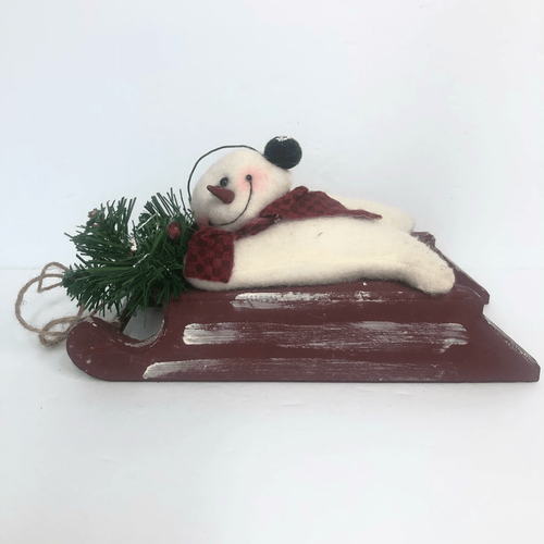 felted wool plush snowman sledding checkers scarf ear muffs pine tree ...
