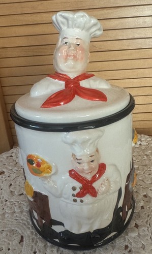 Canister 6 1/2” Medium Size Chef Elect Large Charming Italian Chef ...