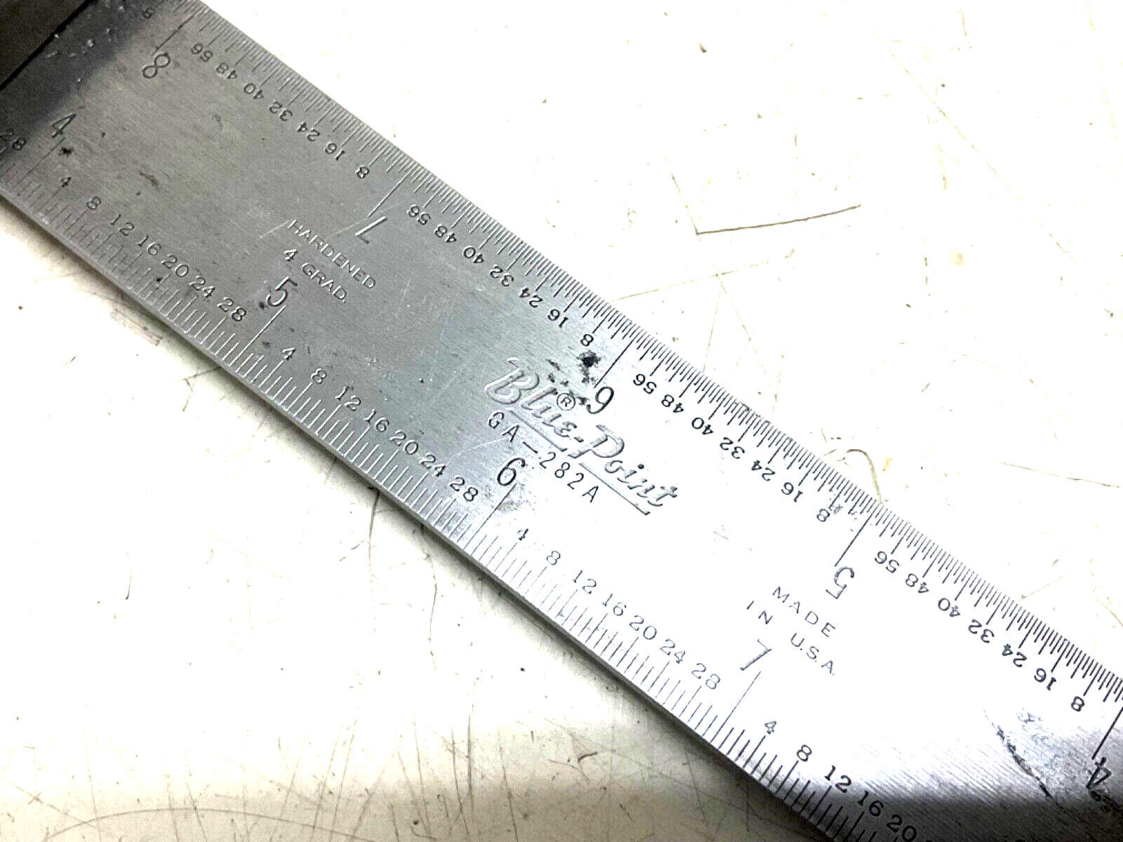 BLUE-POINT TOOLS GA-282A 12” RULE w/ PROTRACTOR HEAD, 8ths 16ths 32nds ...