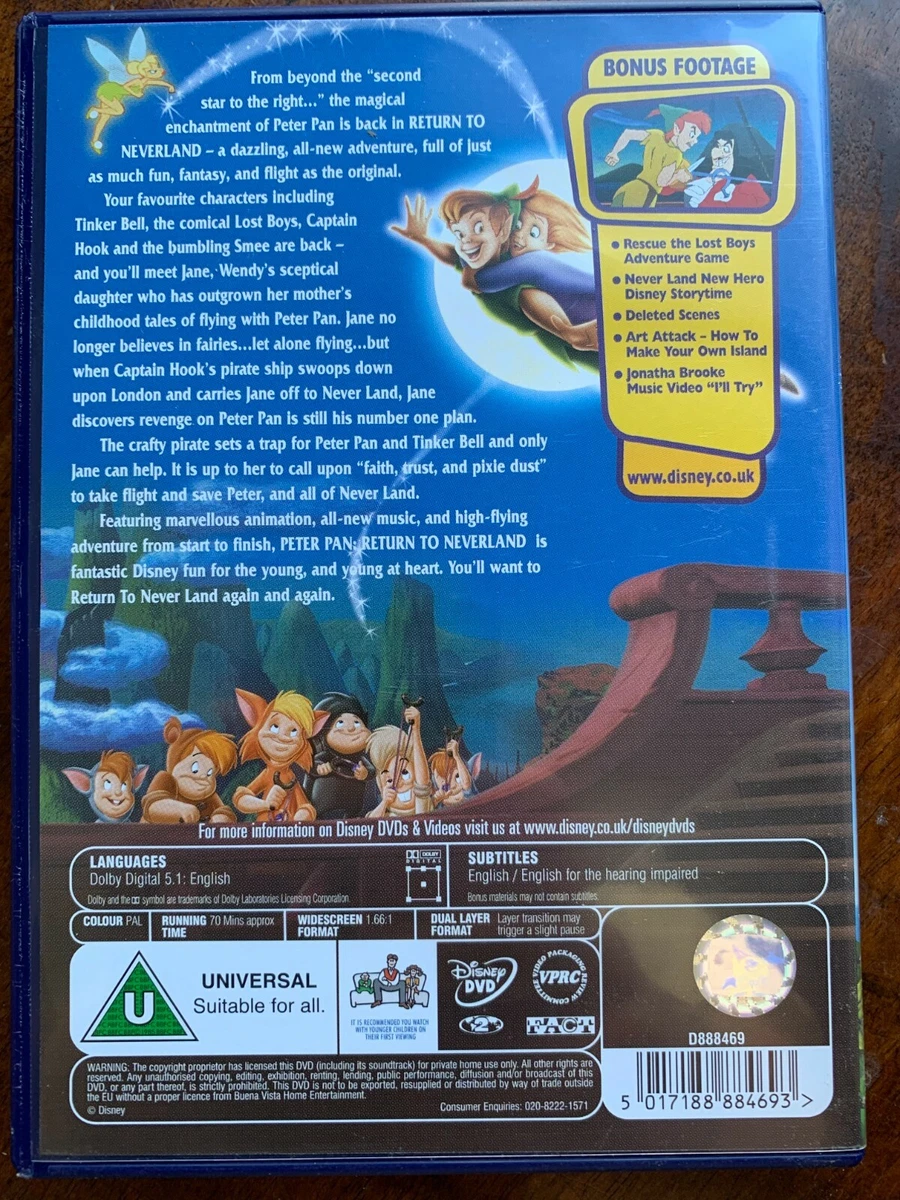 Peter Pan 2 Dvd Cover