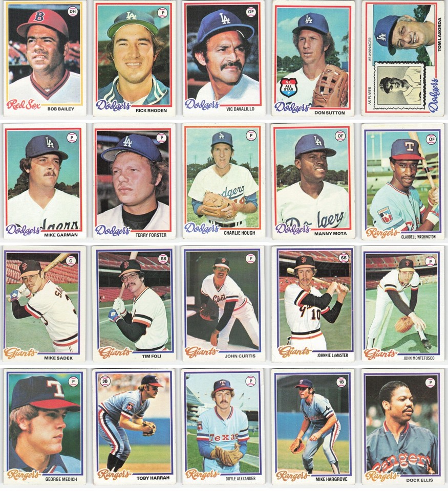 (100) 1978 Topps Lot VG MLB Baseball Cards Partial Set Collection | eBay