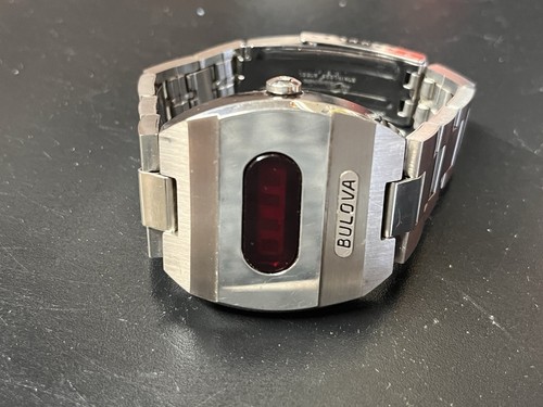 RARE Vintage Bulova Computron Big Block RED LED Watch 2281 | eBay