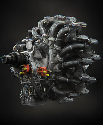 Aircraft motors airplane radial engine cgi romania Custom Gaming Mat ...