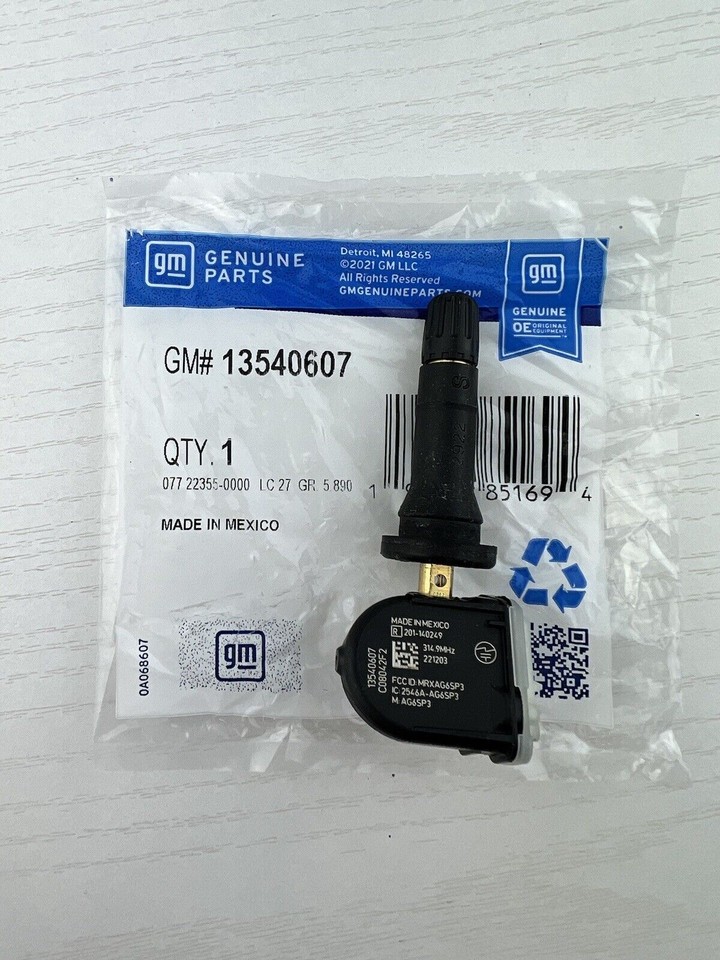 Genuine OEM GMC Chevrolet Trucks Snap-in TPMS Tire Pressure Sensor ...