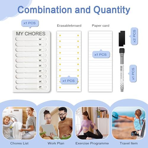 Dry erase chore chart for kids Planning borads morning routine habit ...