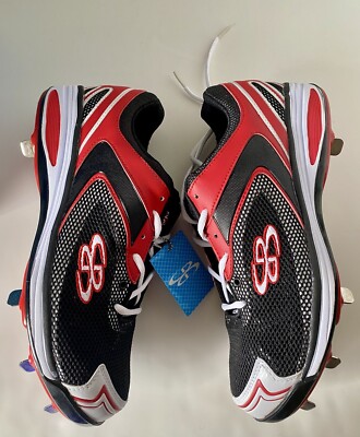 Boombah Metal Cleats Shoes Men’s Size 12 Red Black Softball Baseball ...