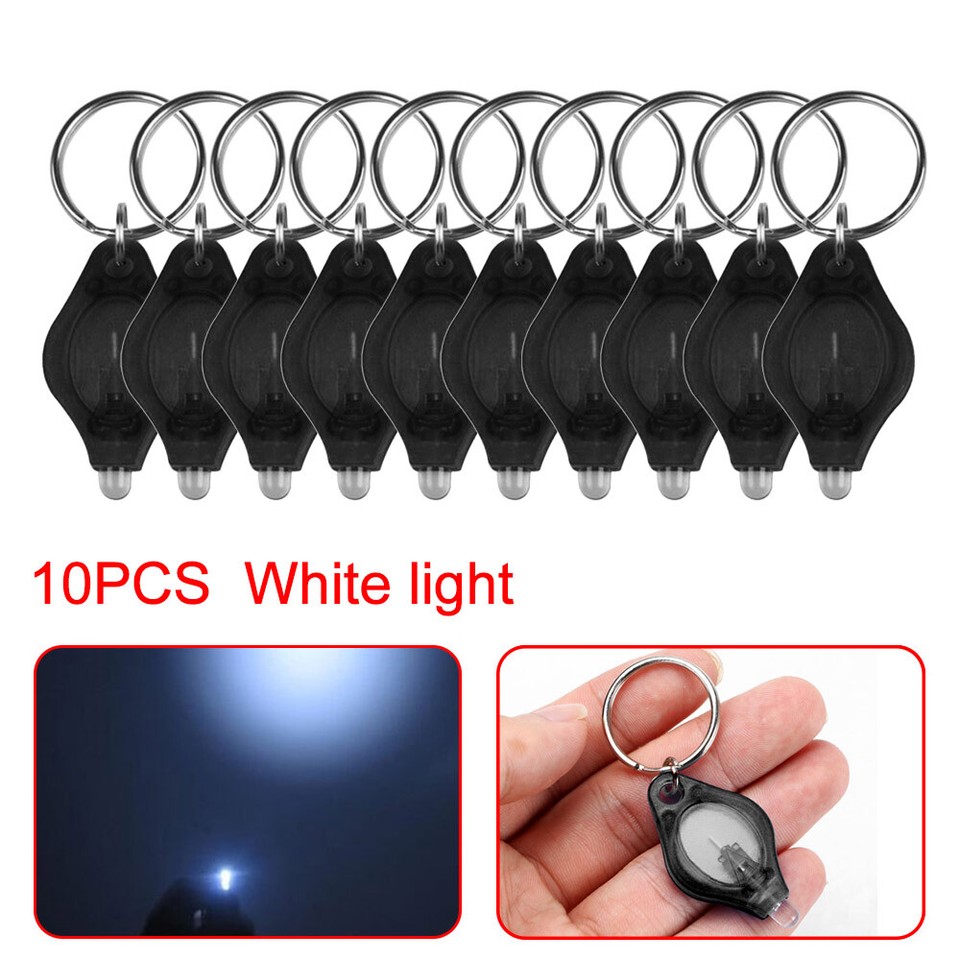 10 / 20 PCS Mini LED Keychain Flashlight Key Ring Light Bright Torch ...