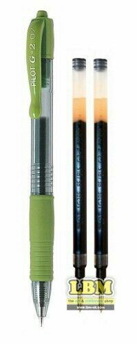 Pilot G-2 07 Retractable Roller Ball Gel Pen 0.7 Tip LIME GREEN Ink + 2 ...