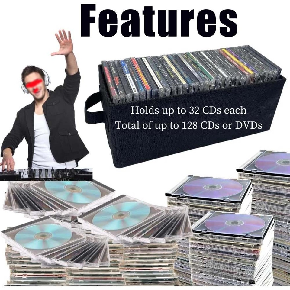 3 Pack CD Storage Box CD Case Container w/ Lids Holds CDs in Full Jewel ...