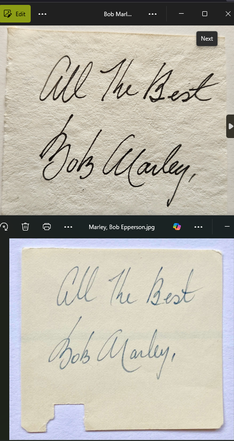 BOB MARLEY signed + the Wailers Peter Tosh signed Bunny Wailer signed ...