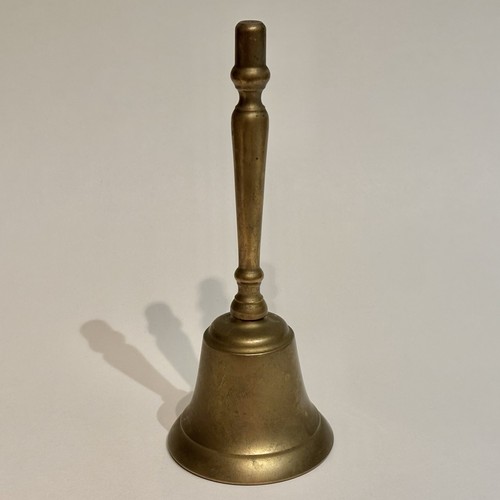 Vintage Solid Brass Schoolmaster Hand Held Bell with Long Handle 7.25 ...