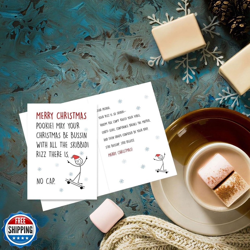 UUEFKTN Funny Gen Z Slang Christmas Card for Boys Girls, Merry Ch | eBay