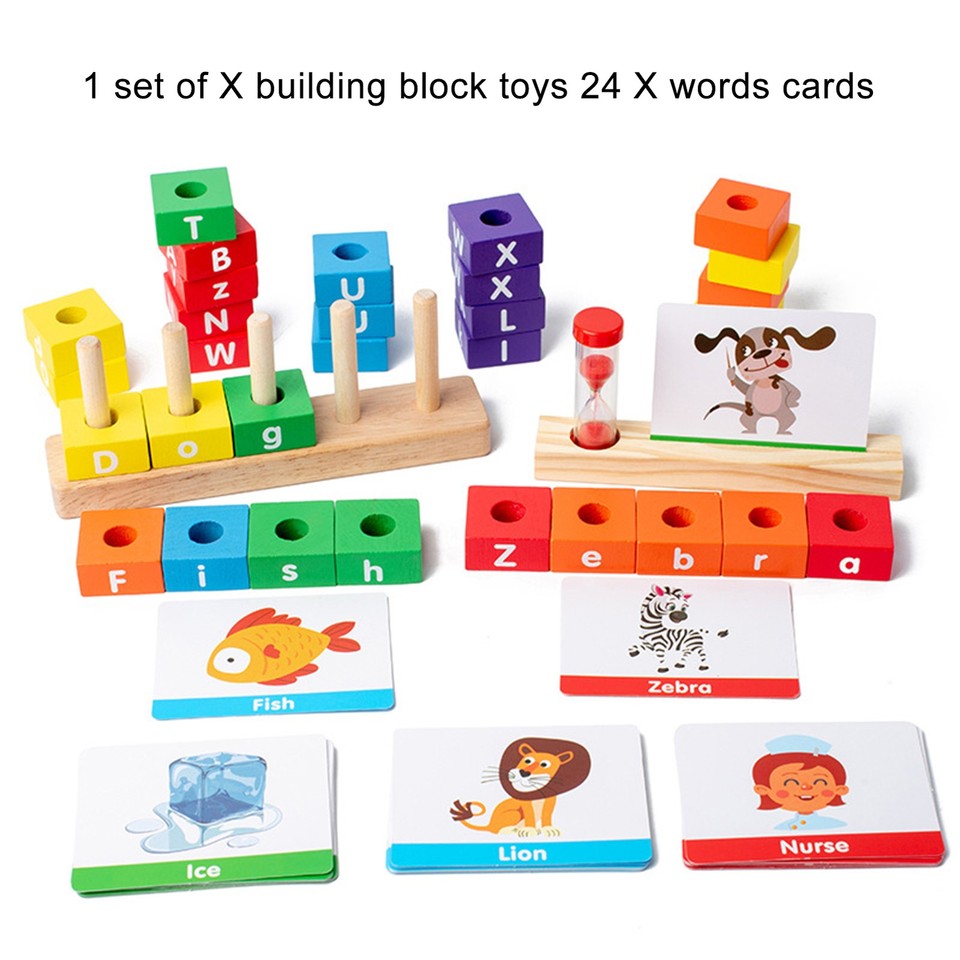 Letter Word Block Letter Blocks Educational Toy Set Smooth Safe Design ...