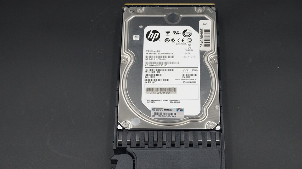 605475-001 HP 2TB 7.2K 6G DP SAS MDL HARD DRIVE AW555A 719770-002 FOR ...