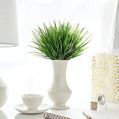 Artificial Wheat Grass, Plastic Plants Faux Fake Green Shrubs ...