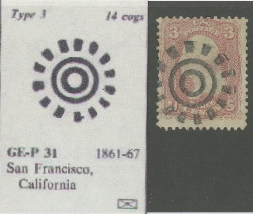 Mr Fancy Cancel 65 FANCY CANCEL S&E GE-P31 SAN FRANCISCO COG WHEEL ...