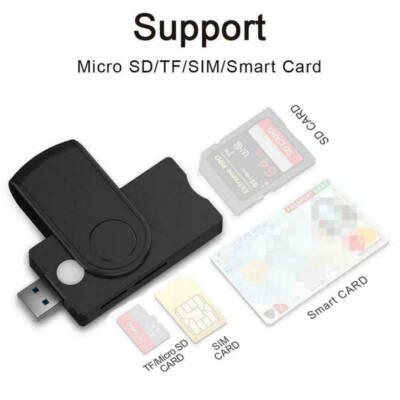 USB 2.0-Smartcard-Lesegerät Micro SD / TF-Speicher-ID Bank Connector Adapter RF | eBay.de