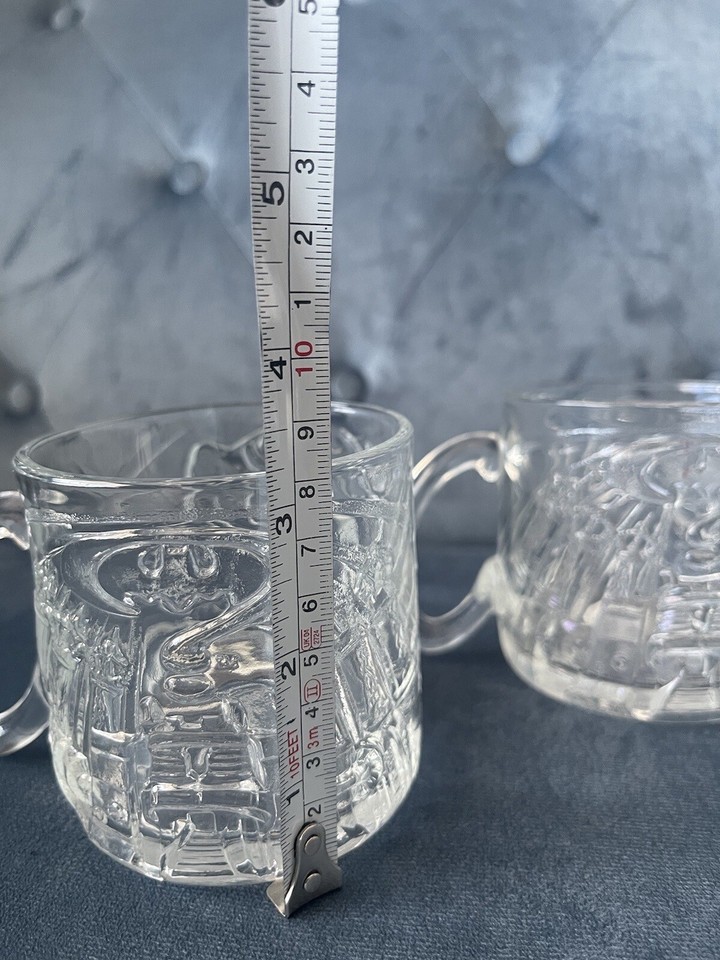 McDonald's Batman Forever 1995 The Riddler Coffee Mugs GLASS 2pc SET DC ...