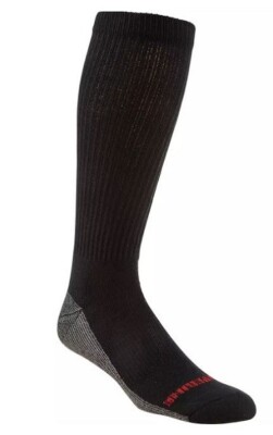 Wolverine Ultra-Dri Over the Calf Steel Toe Boot Socks, Large, Black, 6 ...