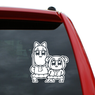 Pop Team Epic - Pipimi & Popuko Vinyl Decal | Color: White | 5" x 4.7 ...